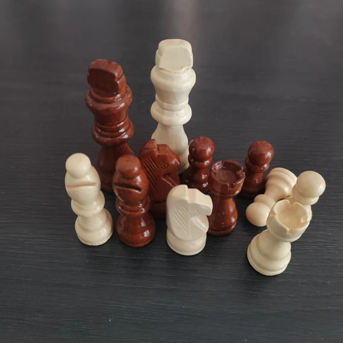 Wooden Chess Pieces Only Wood Chessmen With 3.0 Inches King Chess Game ...