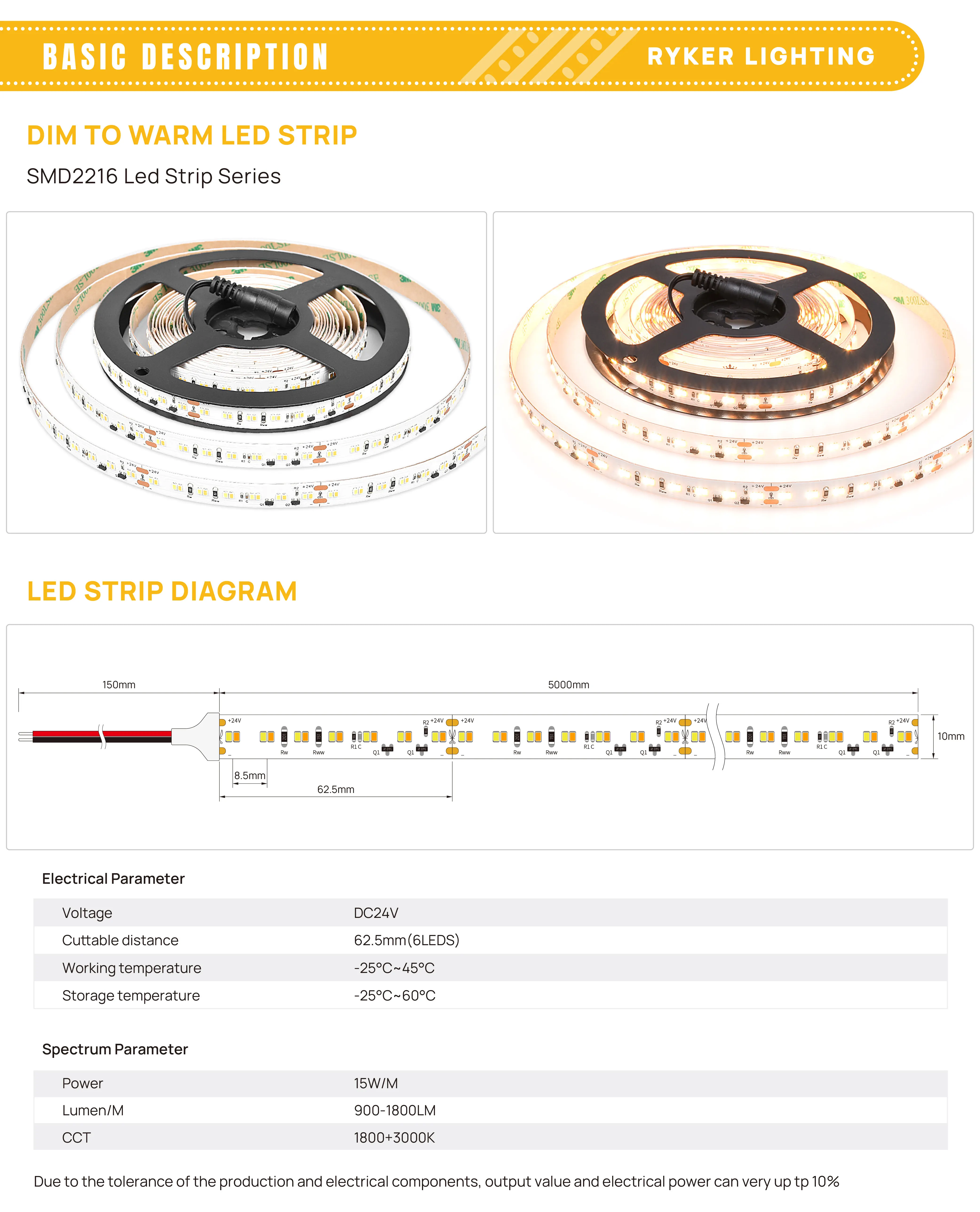 Dc24v Smd2216 Dim To Warm Led Strip 1800k-3000k การเปลี่ยนสีหลอดไฟ ...