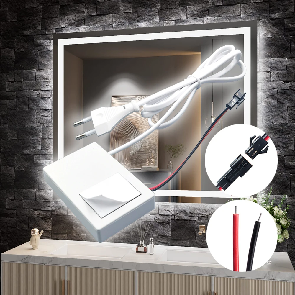 Smart Bathroom Mirror Touch Switch Mirror With Power Supply Driver Led ...