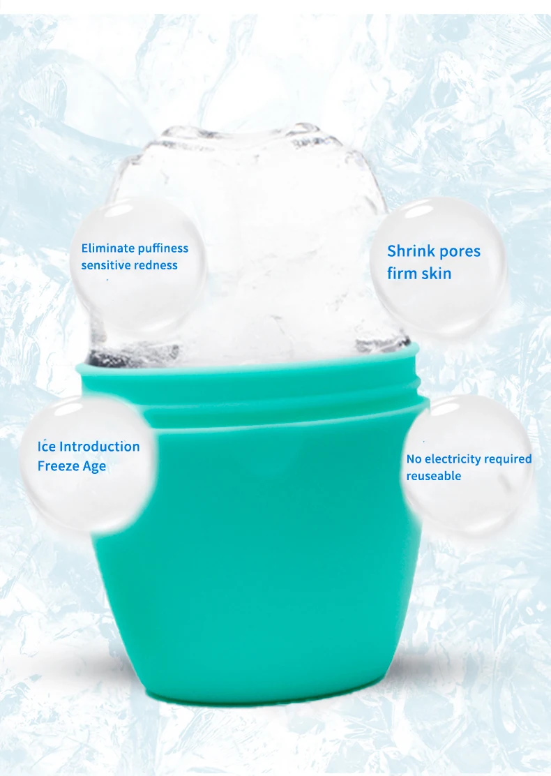 Ice Face Roller Massage Leak Proof Silicone Cube Ice Mold