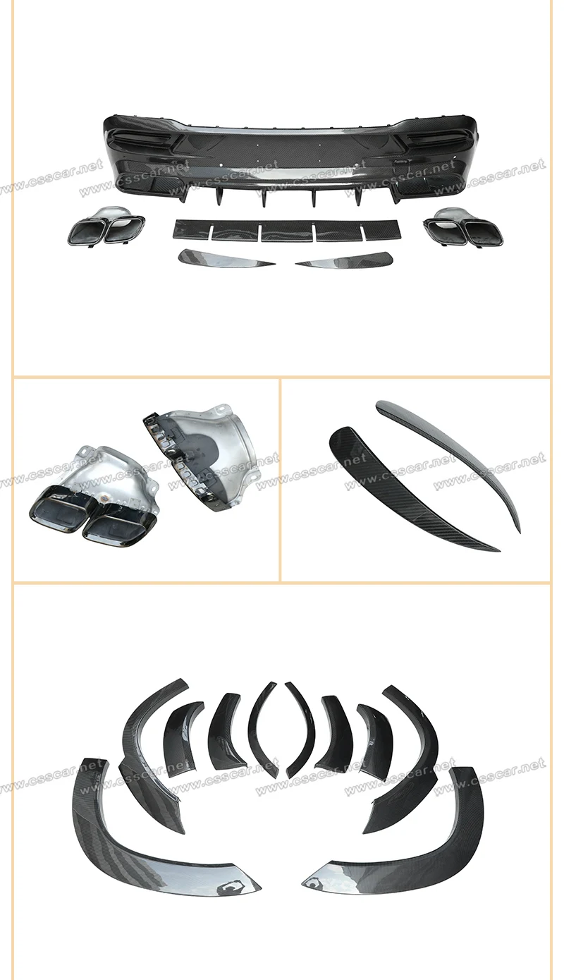 Tc Style Carbon Fiber Front Lip Rear Diffuser Exhaust Pipes Wheel ...