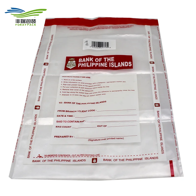 Clear Self Adhesive Seal Bank Deposit Bags Security Bank Deposit Tamper ...