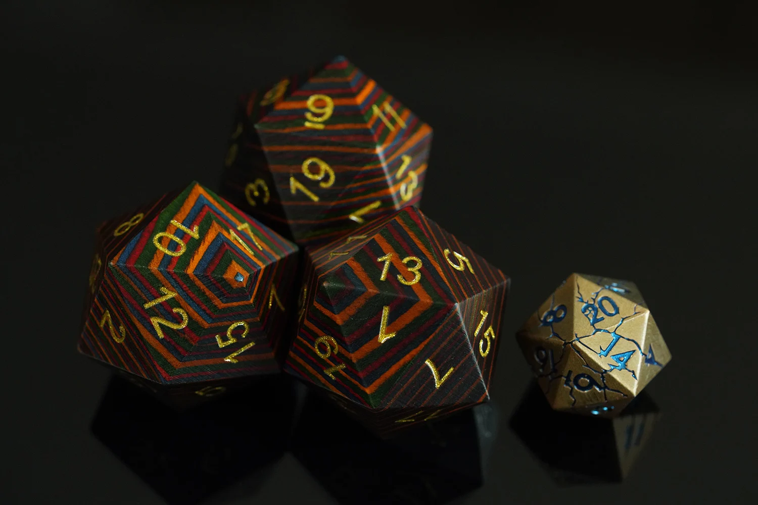 Wood DND D20 Single Polyhedral 33mm Dice - RPG Essentials