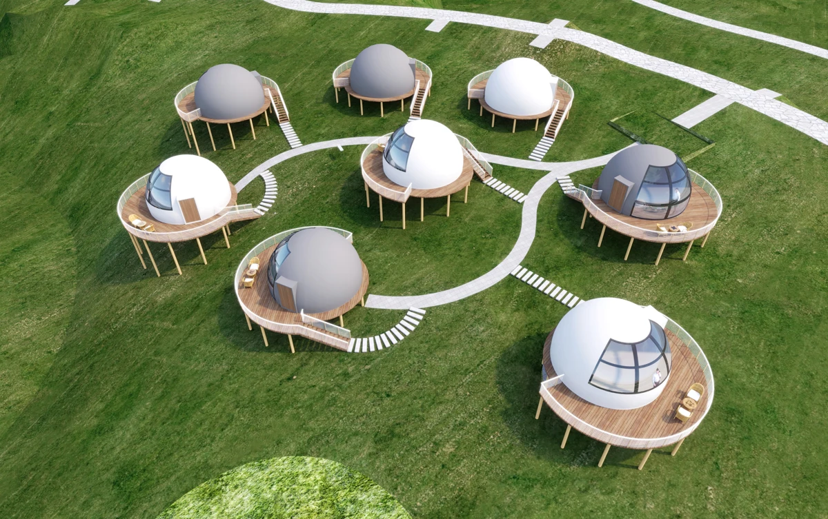 Cheap FRP Modular Tiny Prefab Mobile Dome House for Home