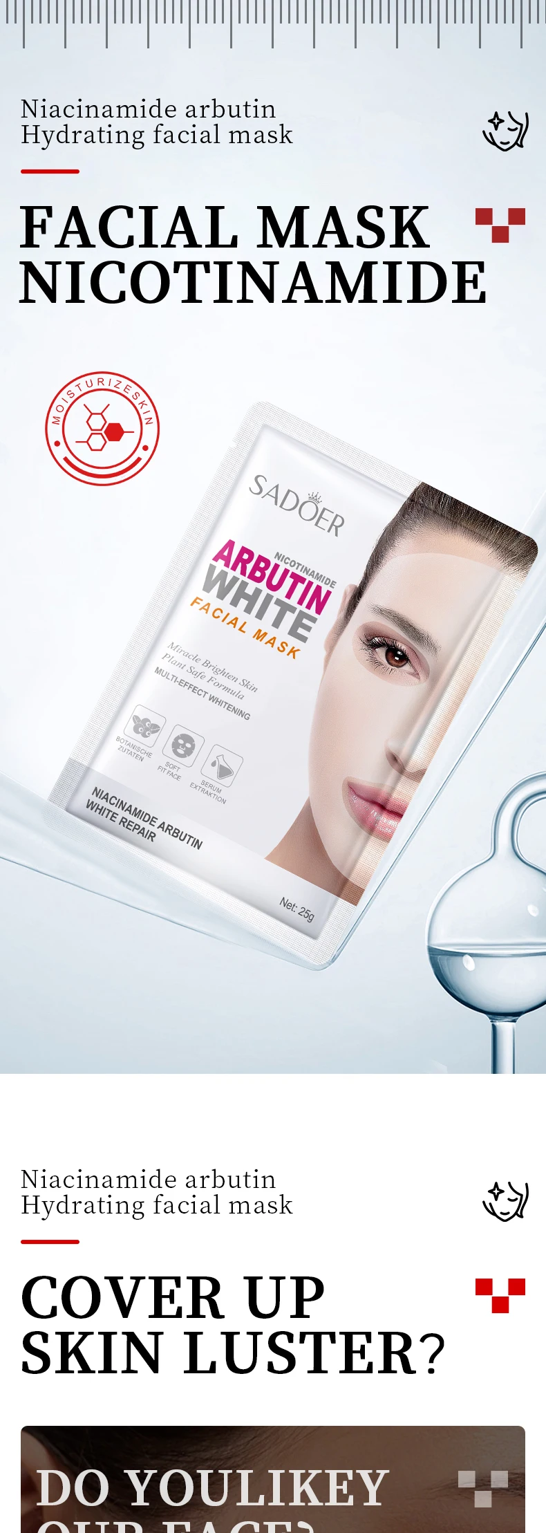 Nicotinamide Arbutin Moisturizing Sheet Mask For All Skin Types - Oem & Odm