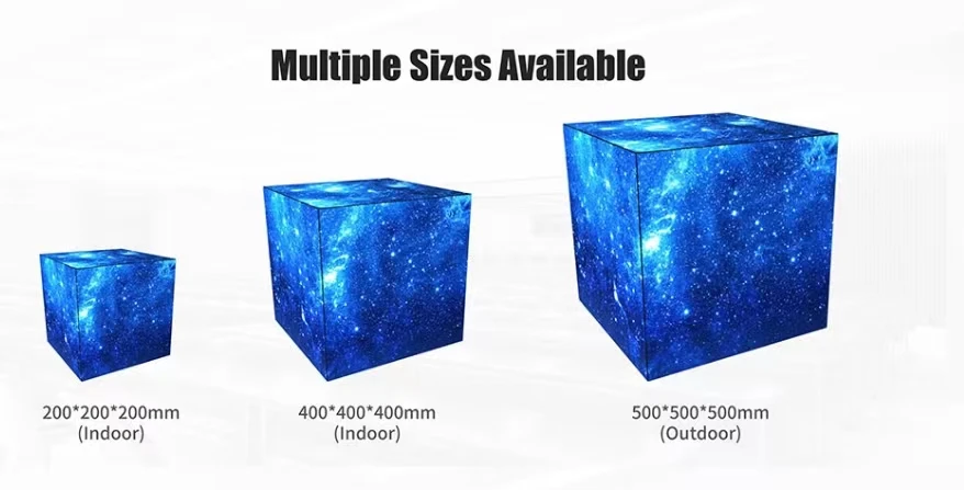 Yake Custom Size Full Color Indoor Outdoor Hd Led Cube 4 Sides Magic ...