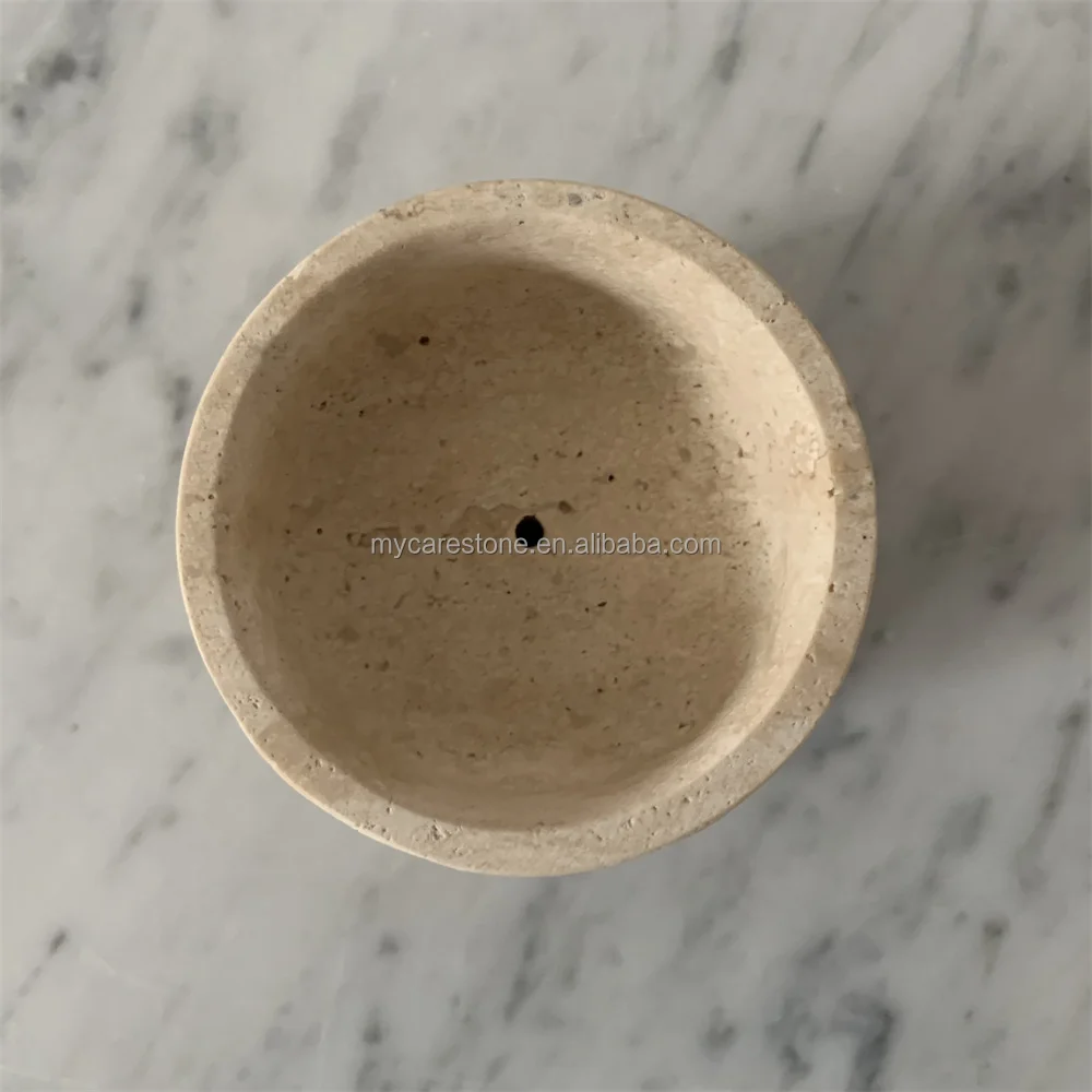 Classical Beige Travertine Cylindrical Stone Incense Block 2.5'' - Buy ...