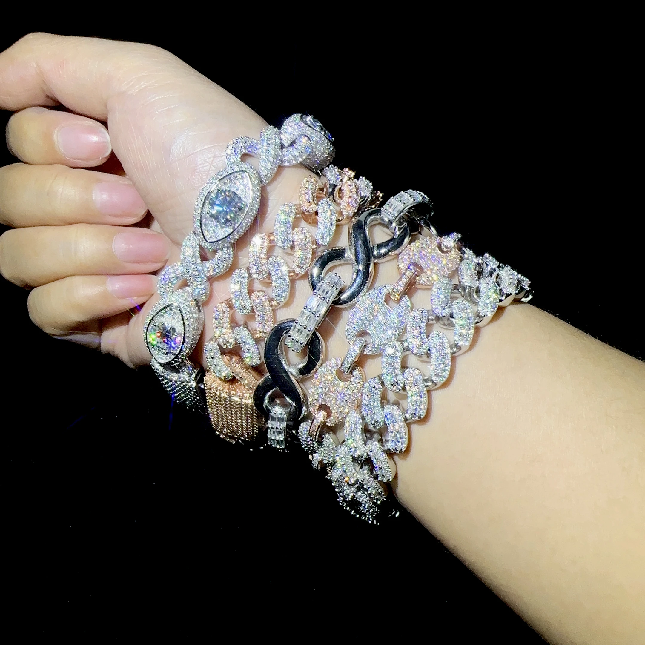 Trendy Rapper Iced Out Hip Hop Jewelry - Moissanite Bracelet