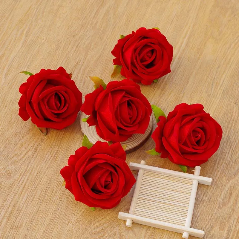 Royal Blue Roses Head Artificial Velvet Rose Heads Artificial Flowers ...