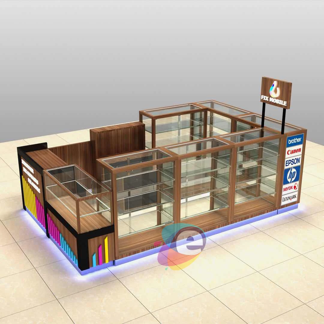 Convenience kiosk Modern counter phone kiosk Glass Display Show Case ...