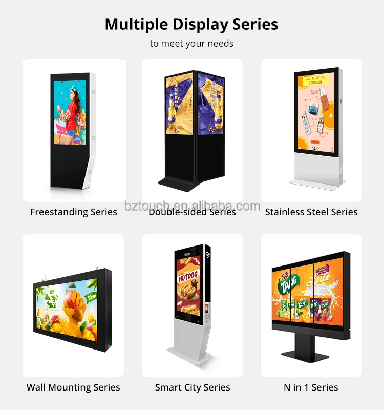 Outdoor LCD Advertising Displays - High Brightness & IP55 Waterproof