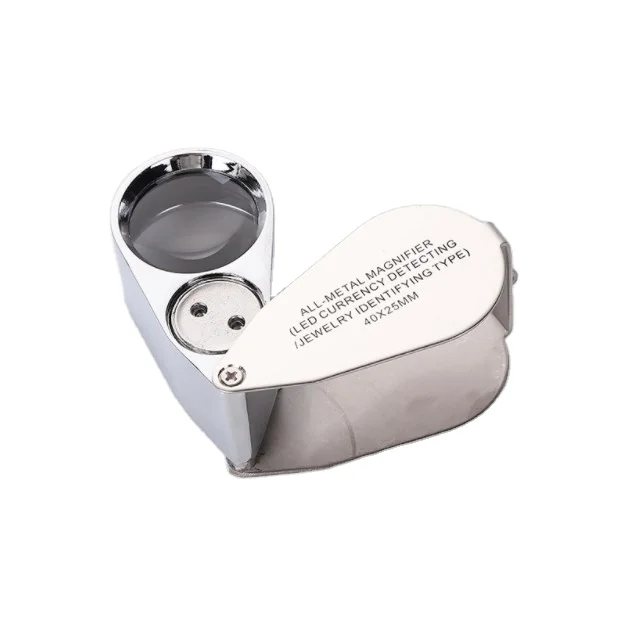 40x Metal Illuminated Jewelry Loop Magnifier,Magnifying Glass With Led ...