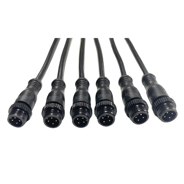 Electrical Wire Connector M12 Metal Waterproof 4 Pin Cable Ip68 ...