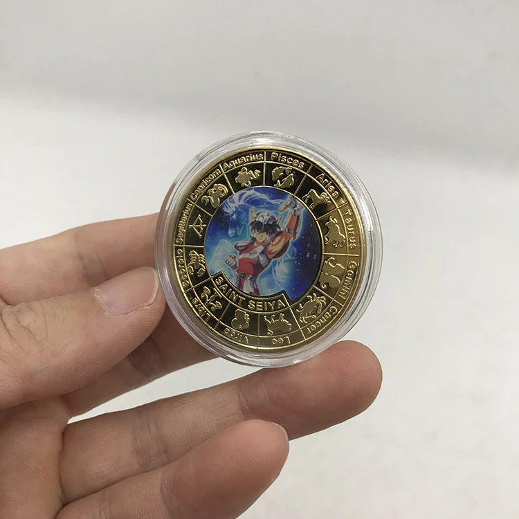 Custom Made 5 Types Japanese Anime Saint Seiya Metal Gold Coin