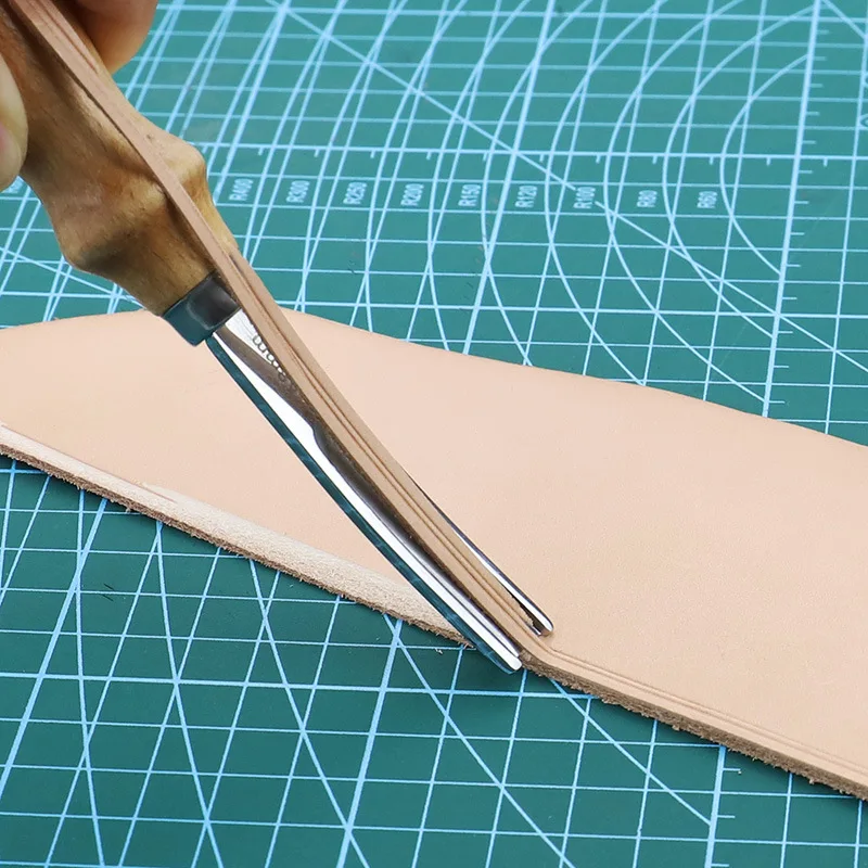Stainless Steel Leather Handwork Tools Edge Creaser with Wooden Handle ...