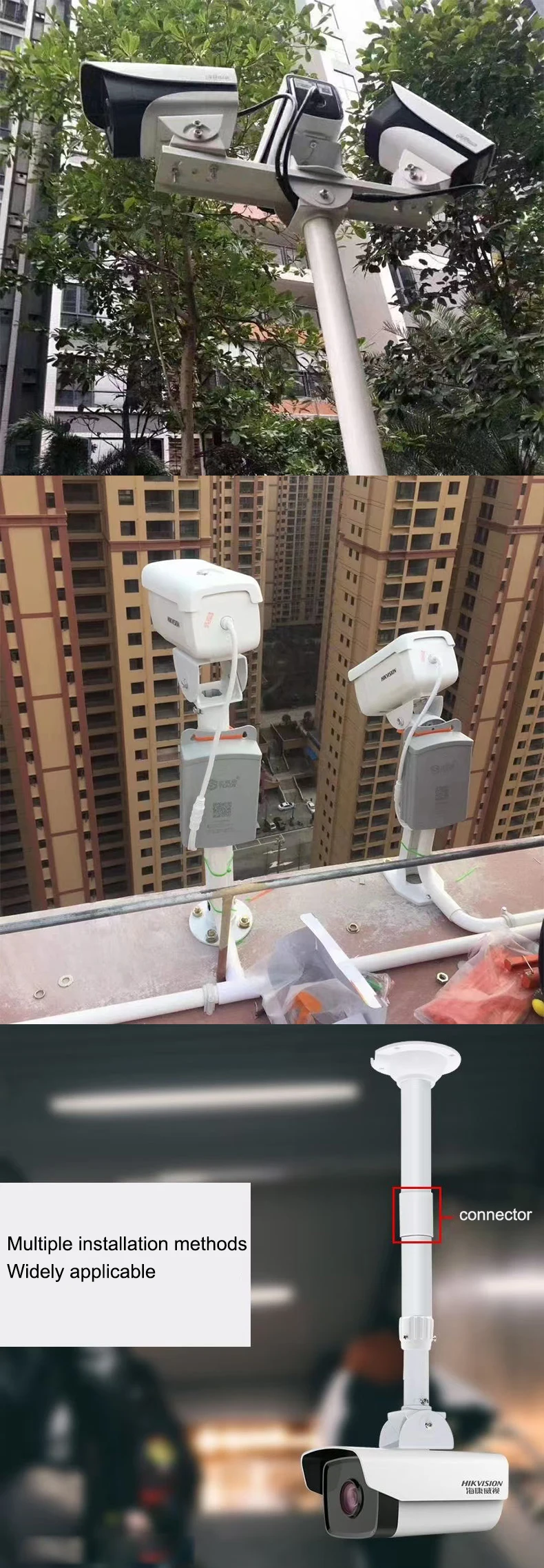 Monitor Telescopic Support Brackets Universal Alloy Pole 35/37/45mm ...