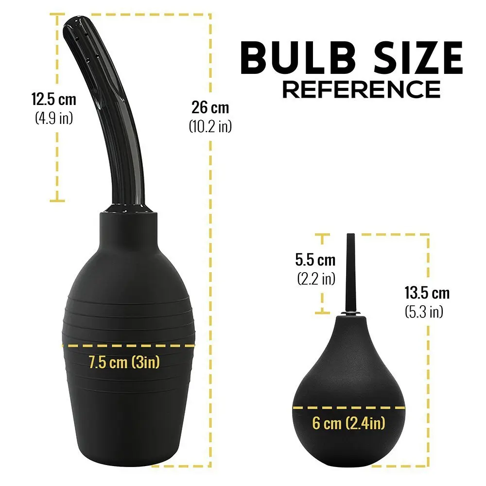 Enema Bulb - Pear Shaped Rectal Shower with Blue Ball