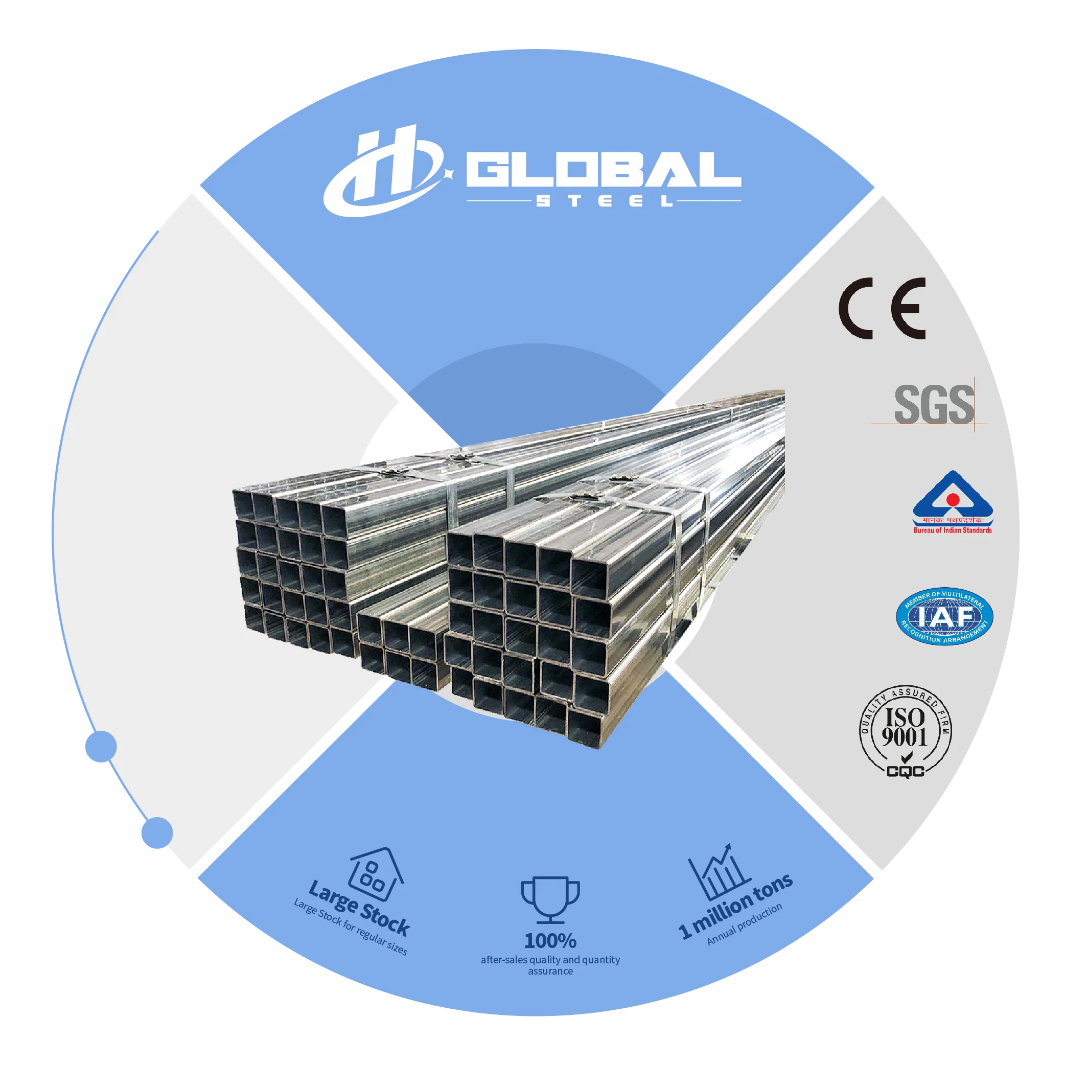 Ms rectangular hollow gi pipe galvanized steel tube gi square tubing bs ...