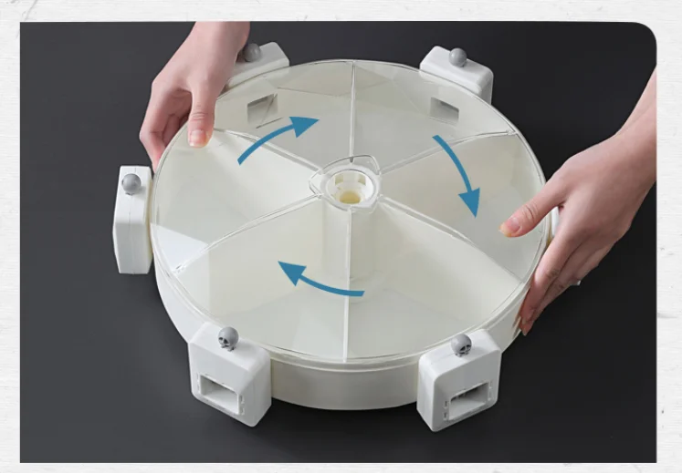 New 6 Girds Rotate 360 Degrees Wall Hanging Rice Dispenser Tank ...