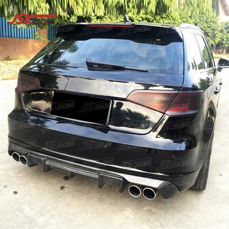 JSK STYLE CARBON FIBER REAR DIFFUSER for 2013-2016 AUDI A3 S3 HATCHBACK ...