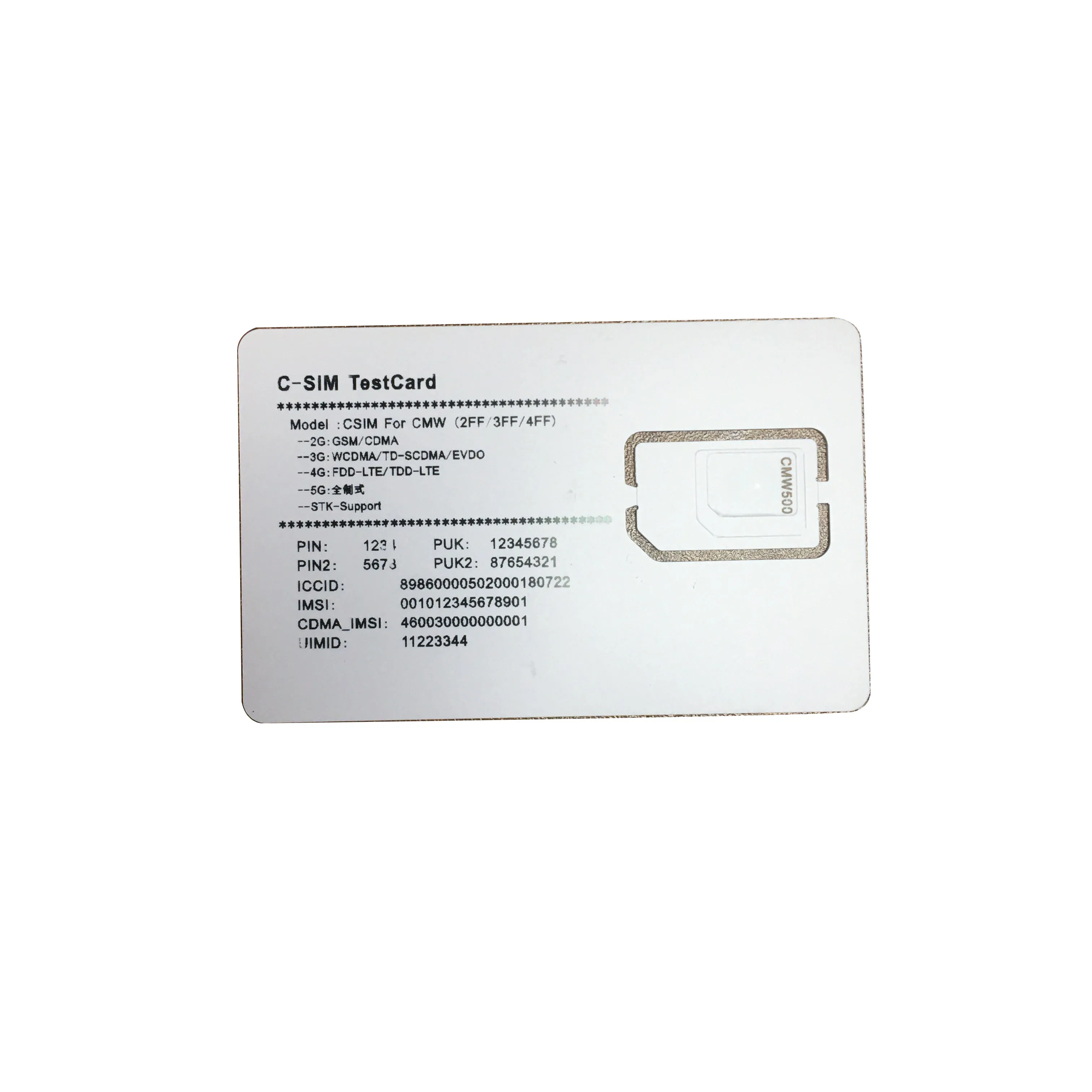 3g 4g 5g Wcdma Test Card For Anritsu Cmw500 Standard Test Sim Card ...