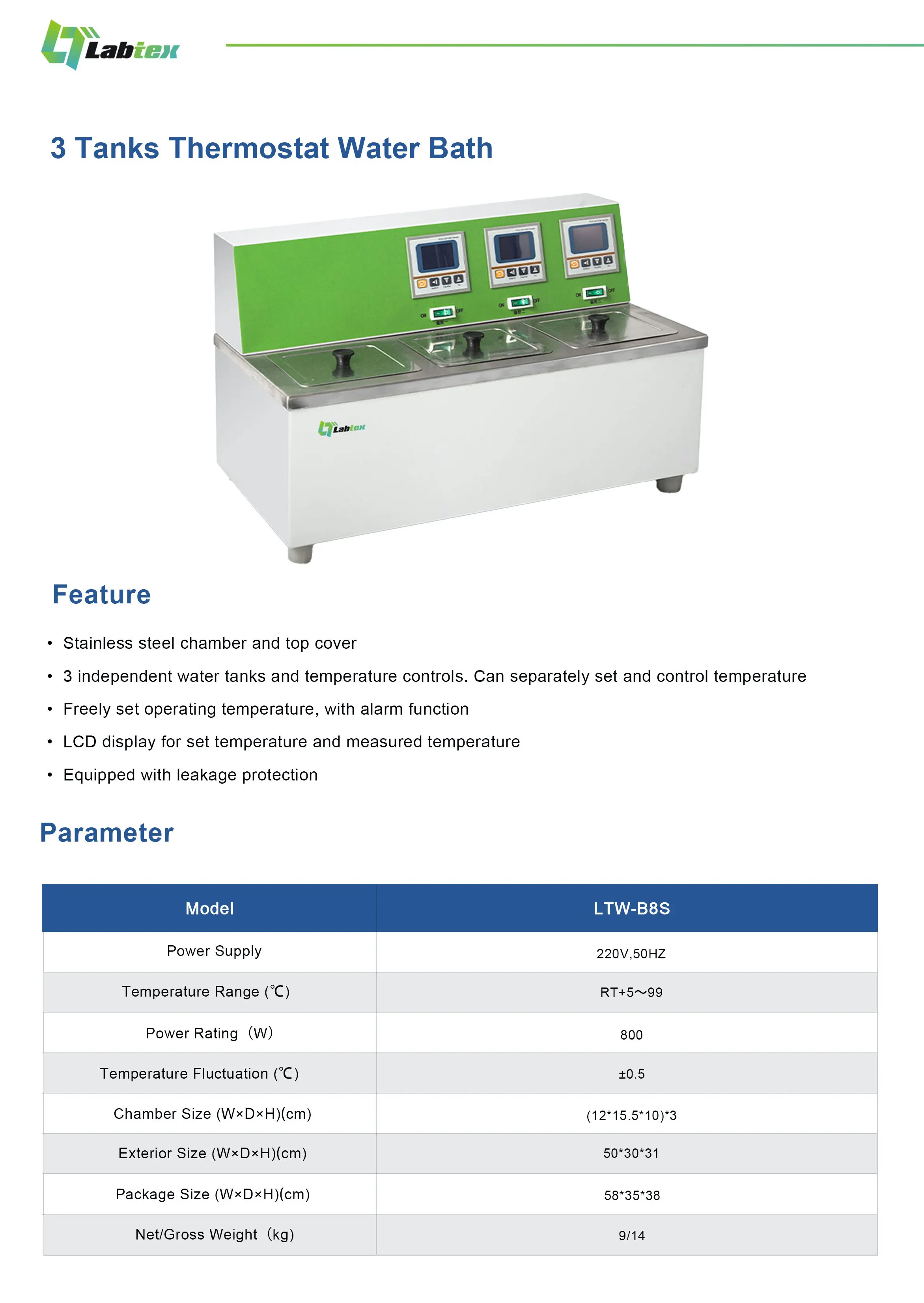 Labtex 3 Tanks Thermostat Water Bath - Smart Lab Equipment