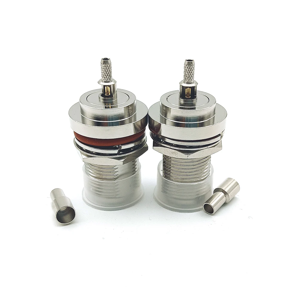 RF Coaxial Cable Terminal Bulkhead Straight Crimp Copper Alloy N Jack ...