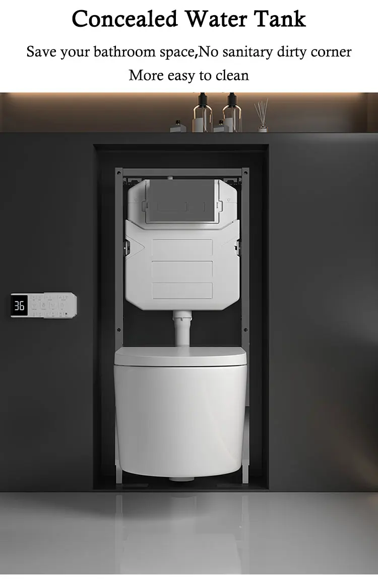 Automatic Operation Concealed Cistern Back To Wall Wc Toilet Bathroom ...