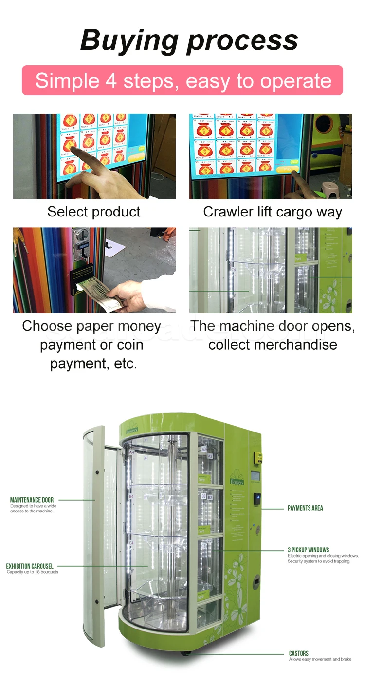 Automatic Outdoor Flower Vending Machine For Selling Bouquets With ...