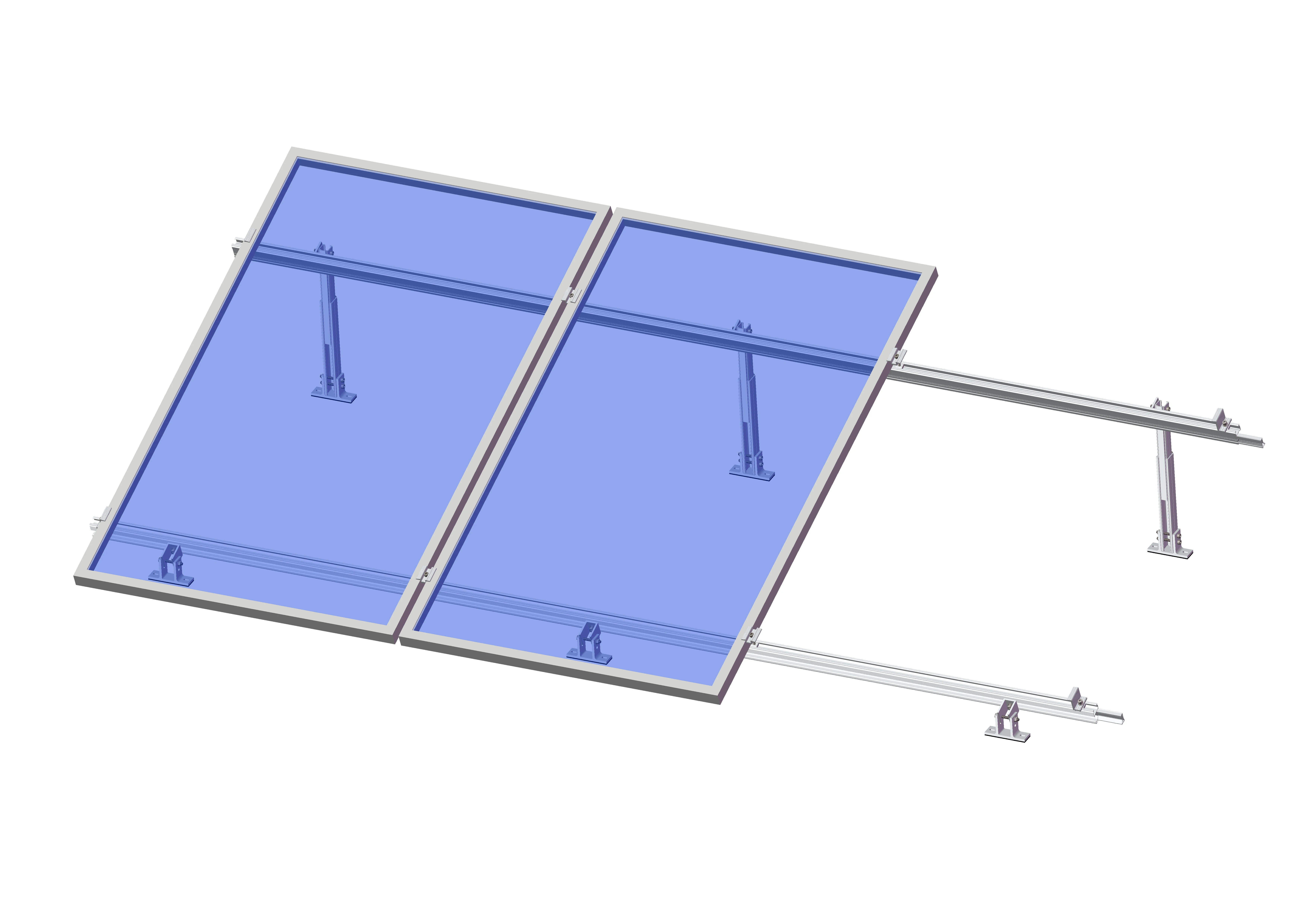 Flat Roof Metal Rooftop Adjustable Tilt Degree Solar Panel Mounting ...