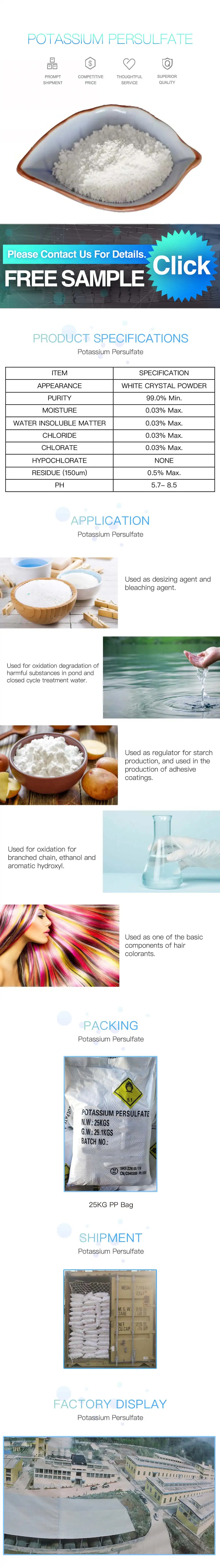 Potassium Persulfate K2s2o8 Cas 7727-21-1 Industrial Grade White ...