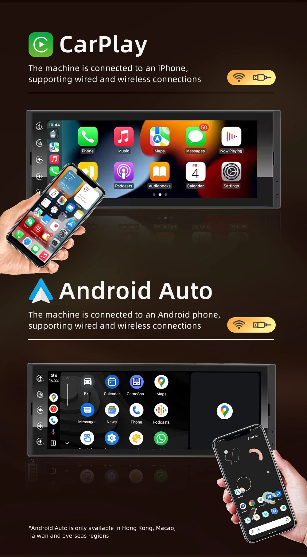 6.86 Inch Android Car Radio with Wireless Carplay & GPS