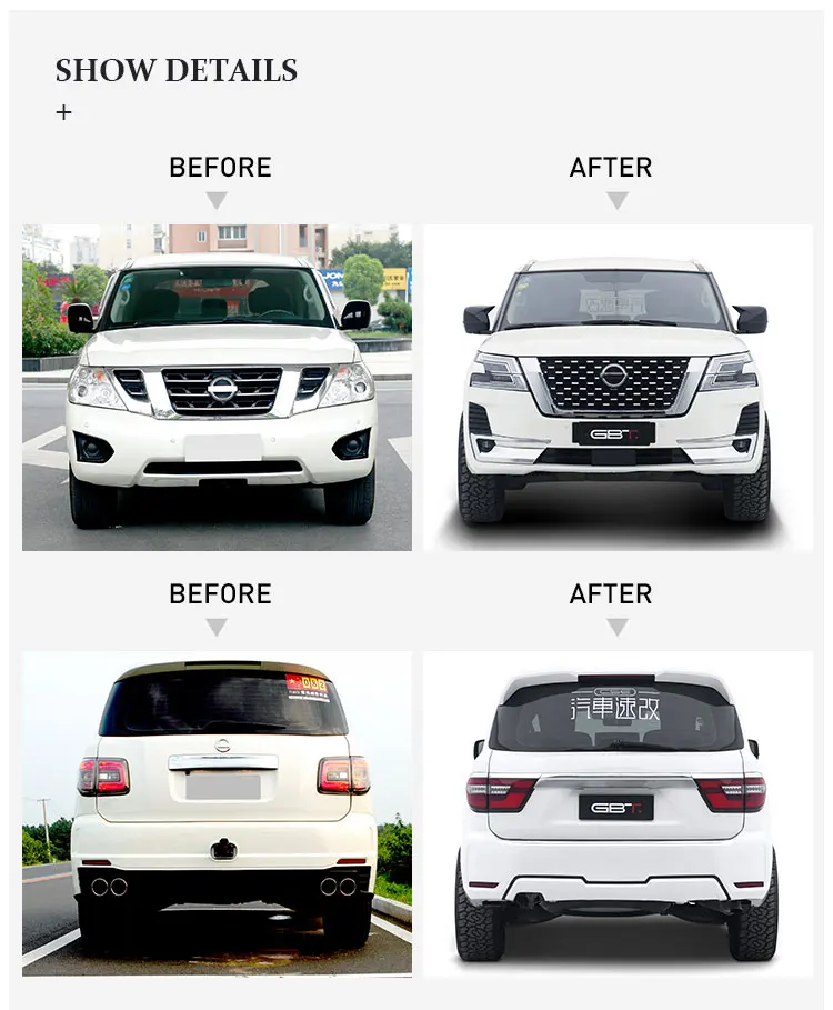 GBT Patrol Y62 Conversion Body Kit for 2010-on Nissan Upgrade