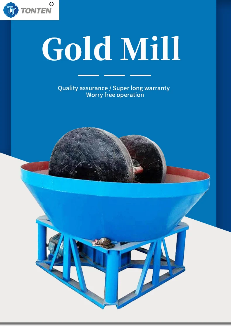 Low Price Wet Pan Mill Model 900 1000 Gold Ore Extraction Grinding Wet ...