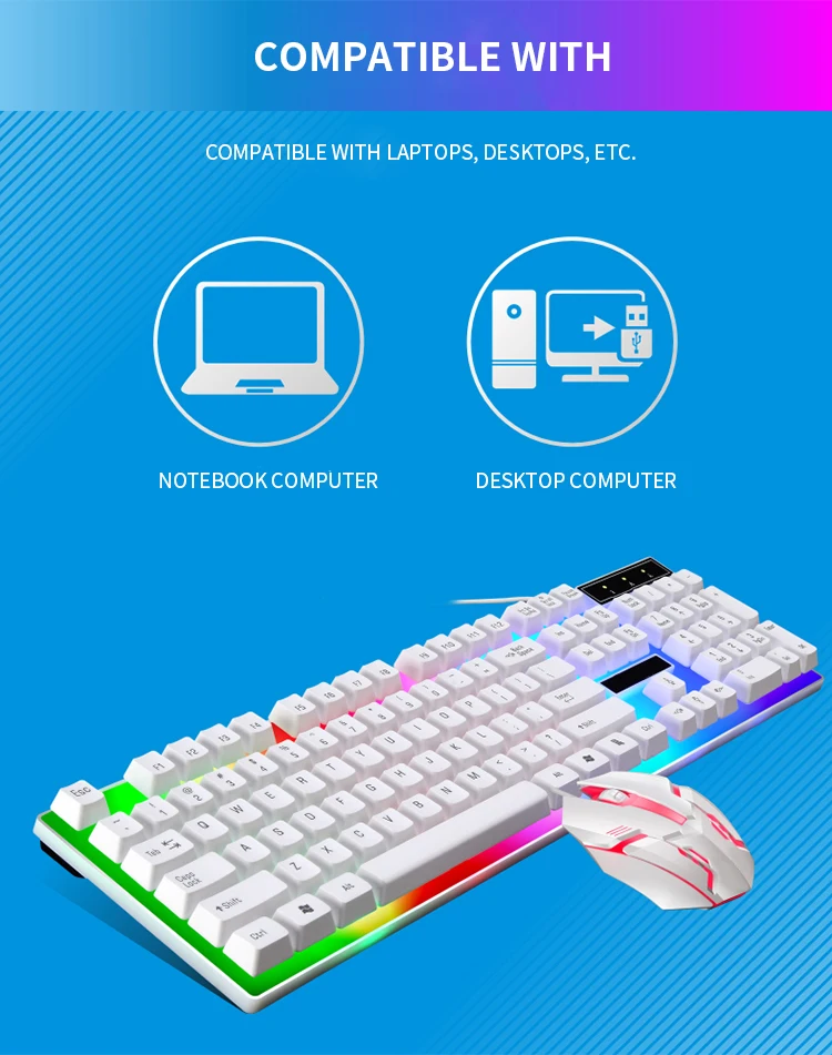 Original Factory 200 Different Types Keyboard G21b Led Light Gaming Keyboard And Mouse Combos