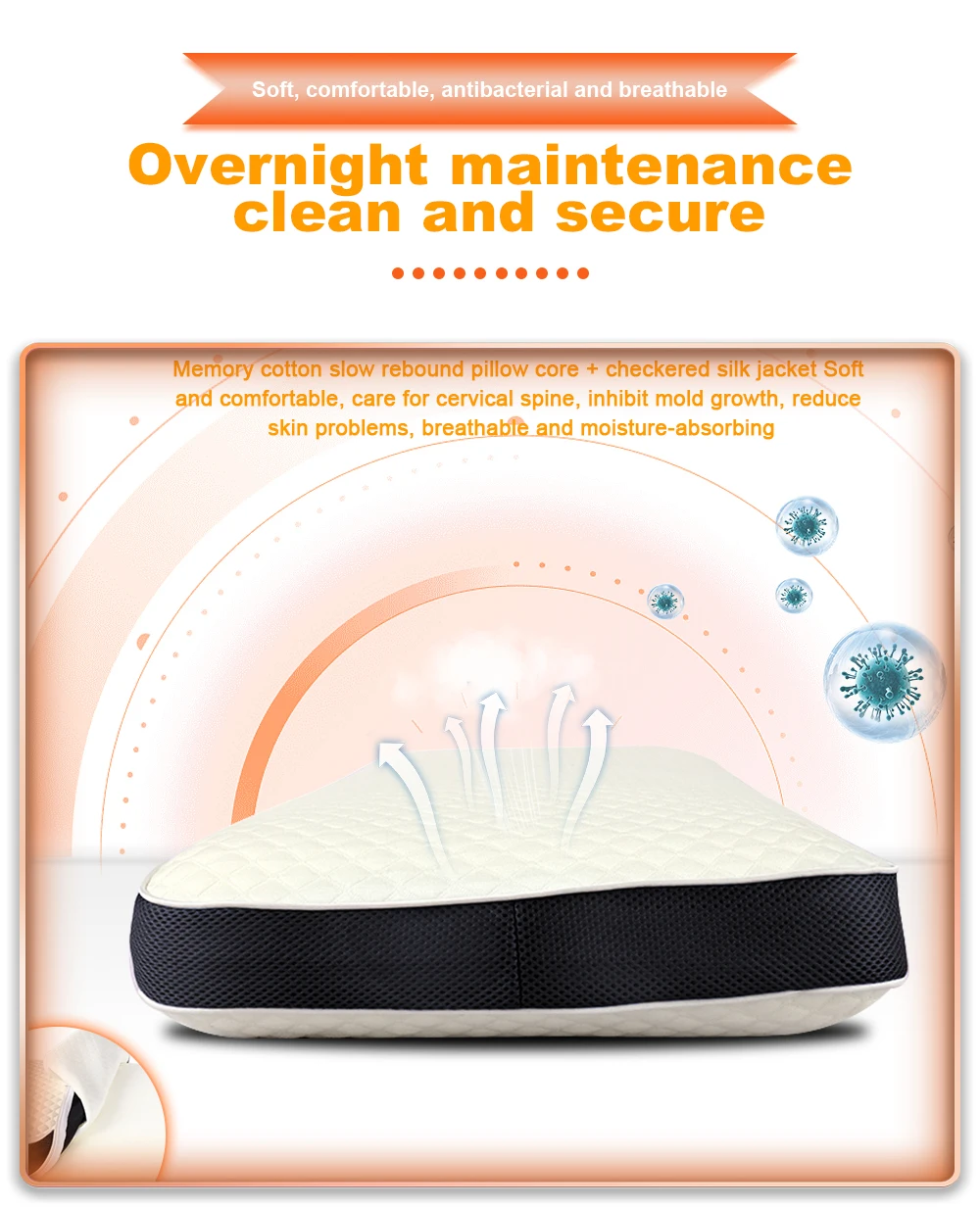 Factory Classic Bread Memory Foam Cooling Gel Bed Sleep Pillow Cervical ...