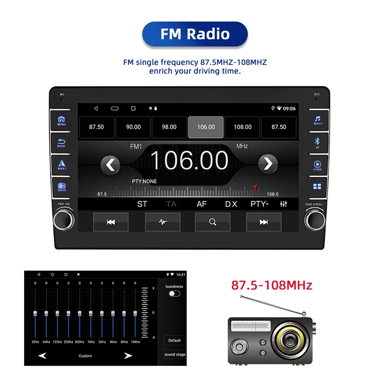 Universal 9 Inch Touch Screen Single 1 Din Android 8.1 Auto Navigation ...