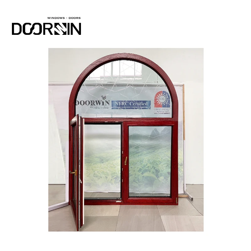 Wooden Frame Window Design Custom Shade Big 9ft French Arch Shaped ...