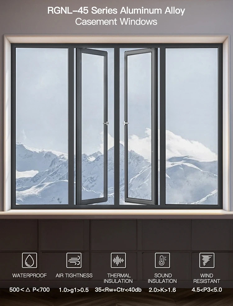 Hzsy Modern Design Aluminium Windows Double Glazed Thermal Break ...