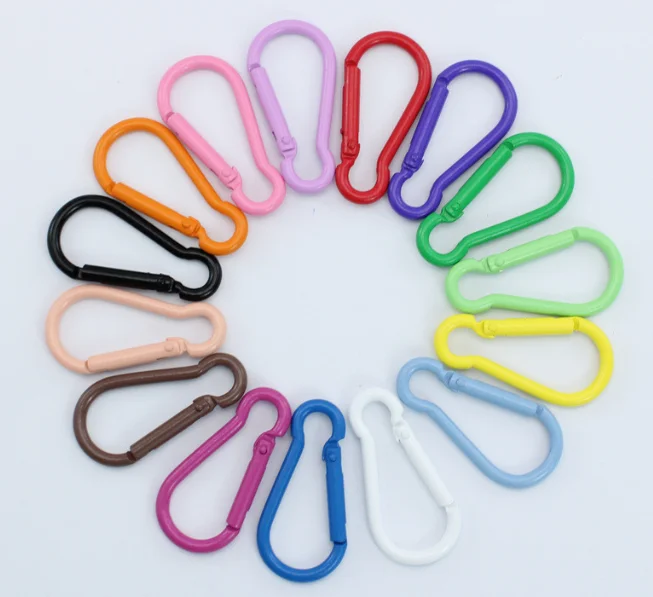5# Colorful Baking Paint Aluminum Spring Oval Ring Snap Hook D Shape ...