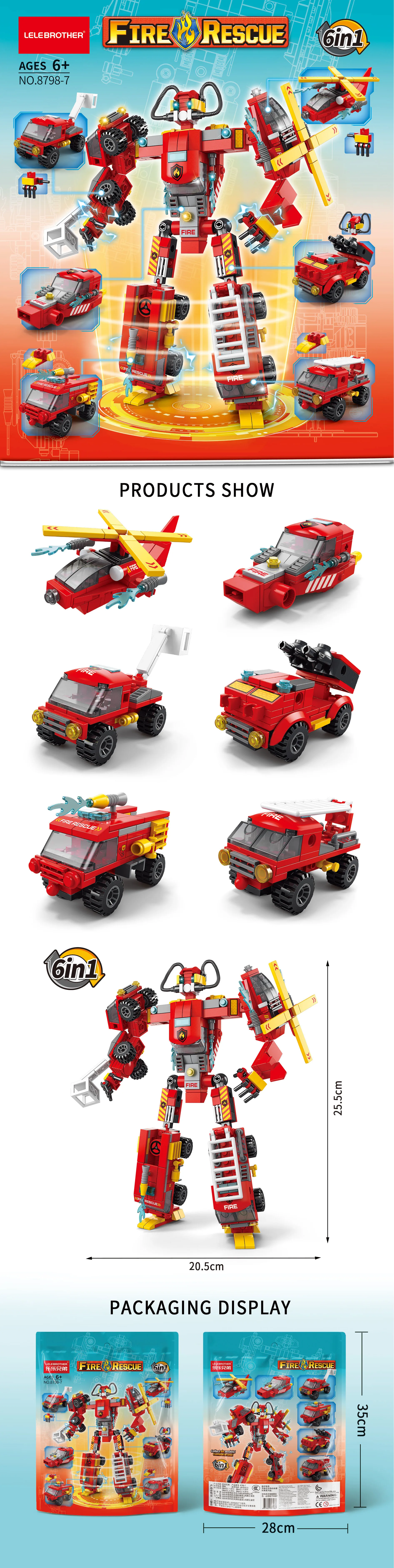 Lele Brother Color Bag Building Blocks Six In One Engineering Tank ...