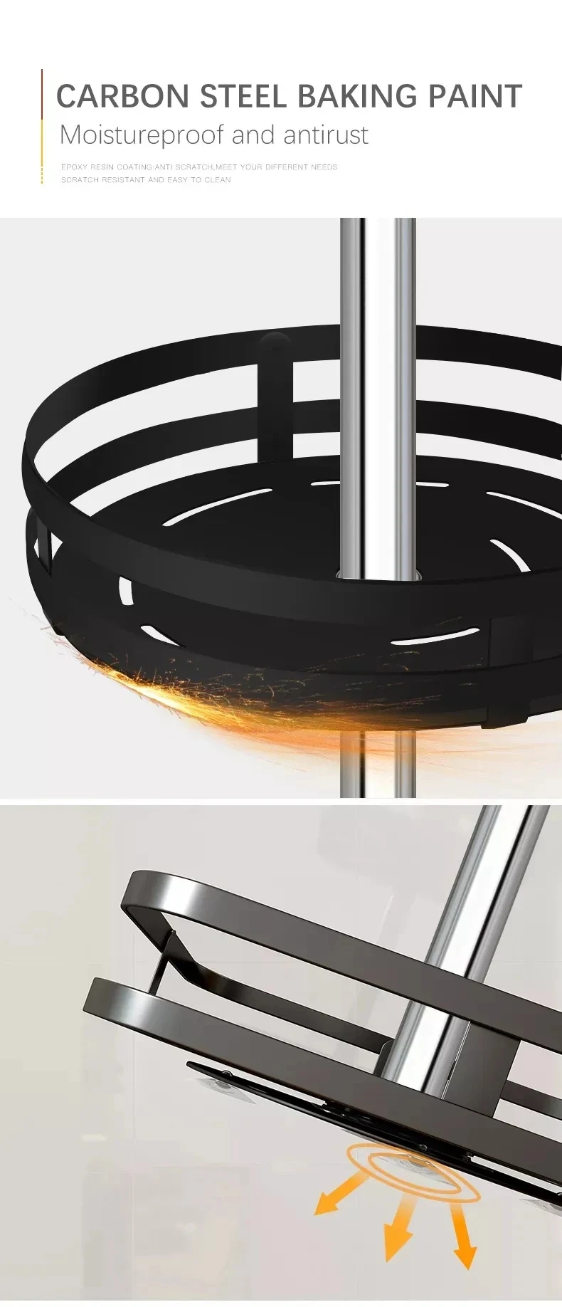 Wholesale Kitchen Metal Rotatable Storage Rack 1/2/3 Layers Removable ...