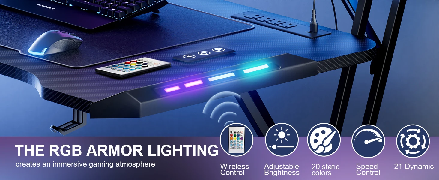 New Arrivals Carbon Fiber Large PC Escritorio Gamer Desk Ergonomic ...