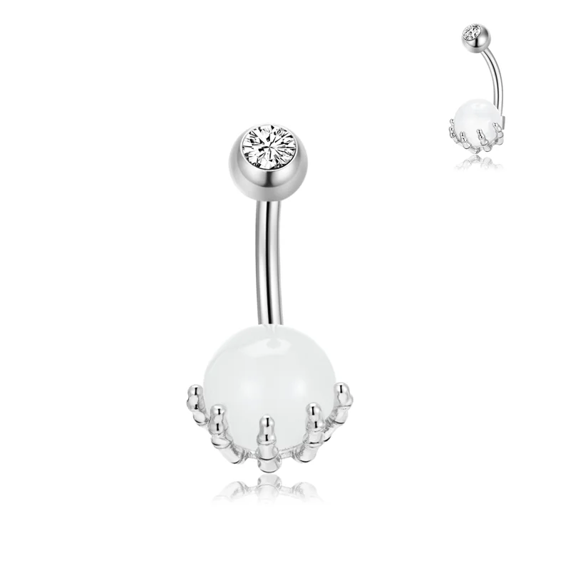 Stainless Steel Skeleton Hand Dangle Navel Piercing For Women Summer ...