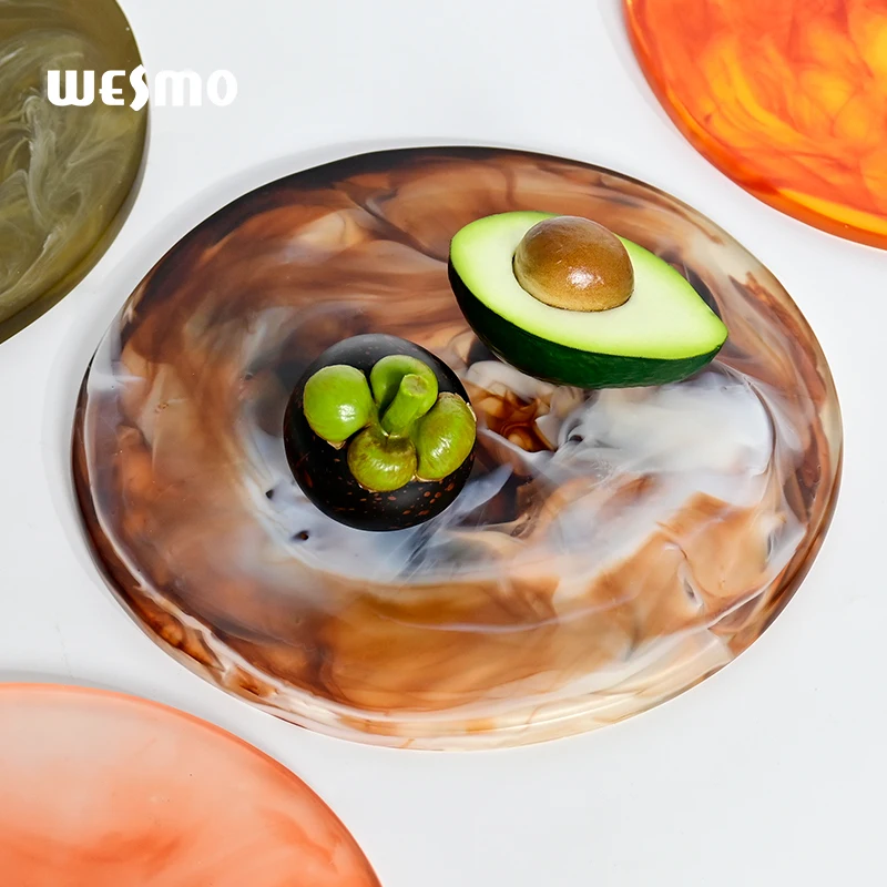 Custom Round Food Serving Plate Dinnerware Polyresin Decorative Tray ...