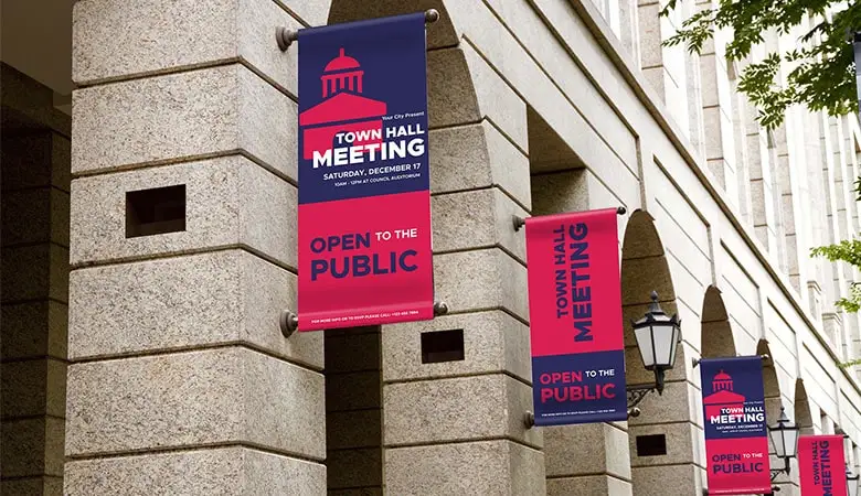 Custom Banner Street Light Pole Banners Double Sided Display