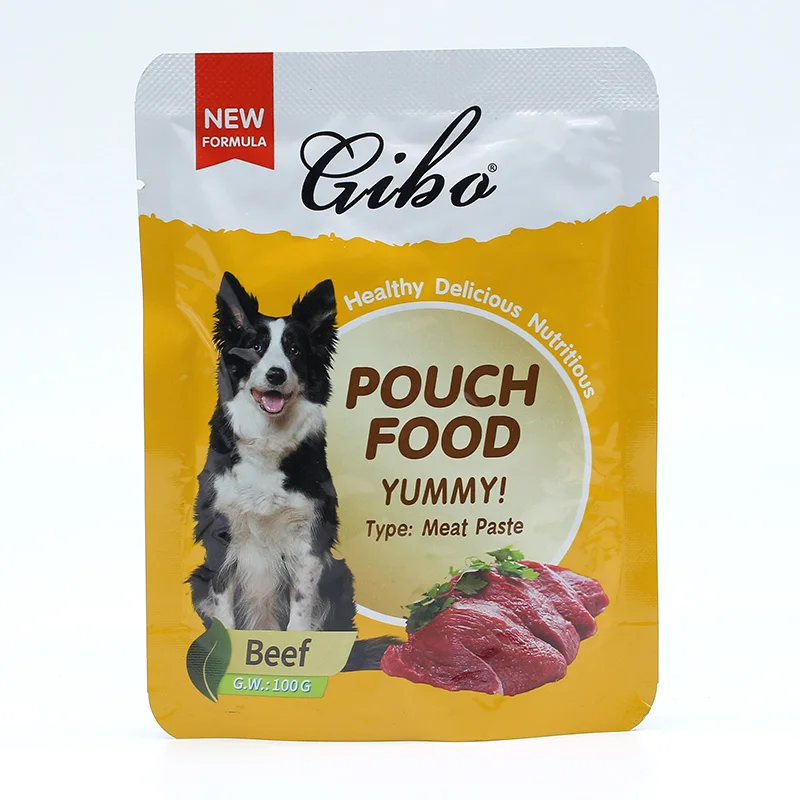 Factory Directly Sell Wet Dog Pouch Food Beef Flavor Meat Paste Liver ...