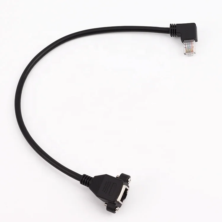 Factory 90 Degree Left Angled Rj45 Panel Mount Male To Female Extension ...