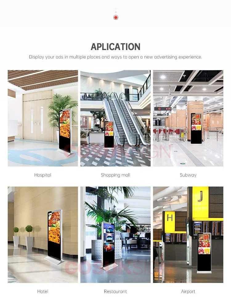 75inch Freestanding Digital Displays, Stand Alone Digital Advertising ...