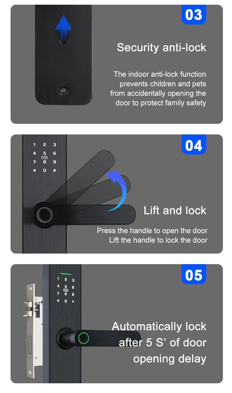 Topteq Biometric Intelligent Tuya Ttlock Fingerprint Smart Lock For ...